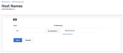 how to create a custom nameservers ehostingserver