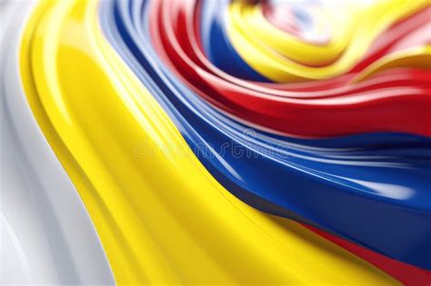 Modern Minimalist Twist Romania Flag Colors In 3d Render Stock Illustration Illustration Of