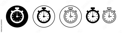 Stopwatch Icon Set For Web And Mobile App Timer Sign And Symbol
