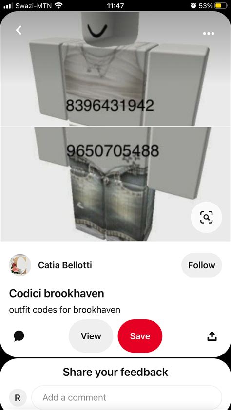 Pin By Ali On Códigos De Ropa De Roblox Roblox Codes Roblox Roblox