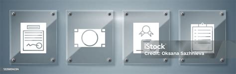 체크리스트 인증서 템플릿 스택 종이 돈 현금 및 채워진 양식으로 클립 보드를 설정합니다 정사각형 유리 패널 벡터 0명에 대한 스톡 벡터 아트 및 기타 이미지 Istock