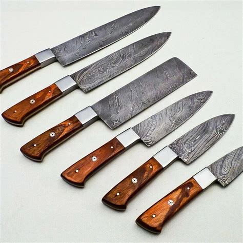 Prime Knives High Quality Kitchen Knife Set Damascus Steel Bladerose