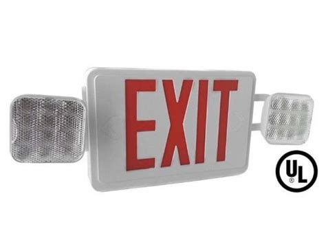 Emergency EXIT Sign With 2 Head Lights And Back Up Batteries TZSupplies Com