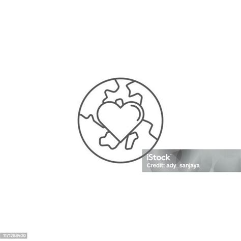 흰색 배경에 격리 된 심장 벡터 아이콘 기호가있는 글로브 0명에 대한 스톡 벡터 아트 및 기타 이미지 0명 날씬한 낮 Istock