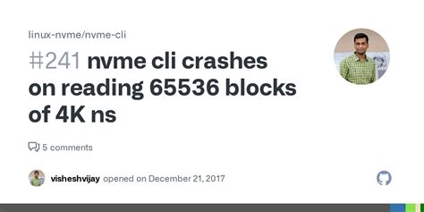 Nvme Cli Crashes On Reading Blocks Of K Ns Issue Linux Nvme Nvme Cli GitHub