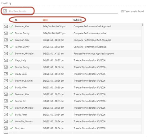 Email Log Trakstar
