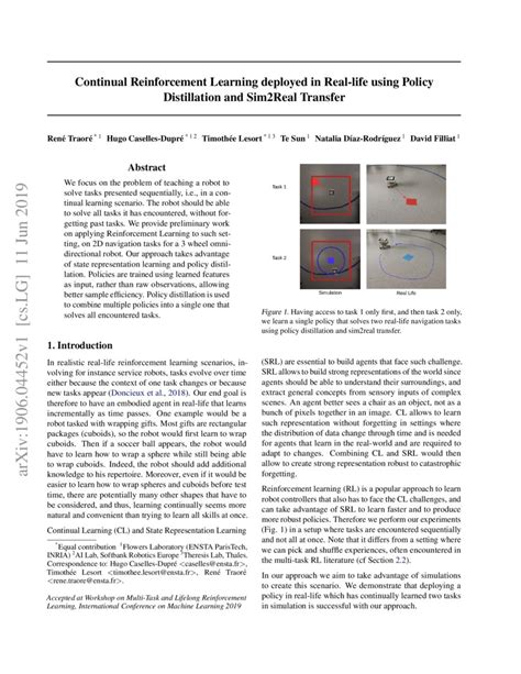 Continual Reinforcement Learning Deployed In Real Life Using Policy