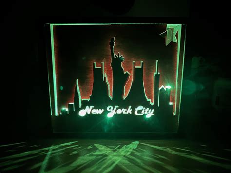 Backlit Nyc Skyline With Bluetooth Controlled Light And Sound Display 6