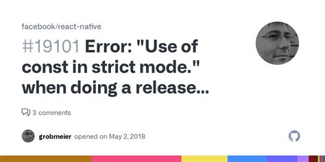 Error Use Of Const In Strict Mode When Doing A Release Build