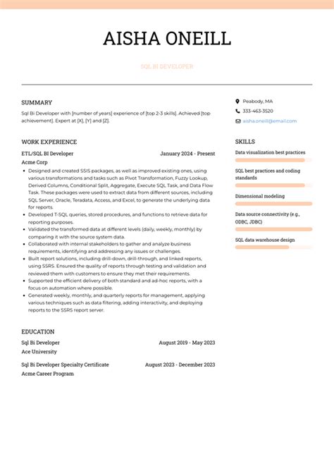 10 Sql Bi Developer Resume Examples That Work
