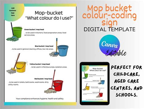 Editable Template Mop Bucket Colour Coding Etsy UK