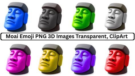 Moai Emoji Multicolor 3d Png Clipart Collection Download Png Emoji