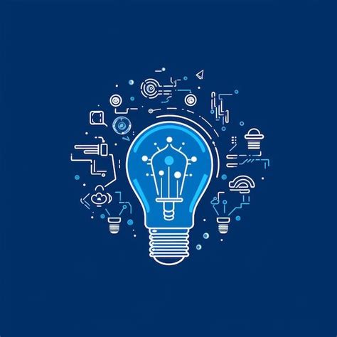 추상 파란색 빛나는 전구 낮은 폴리 스타일 디자인