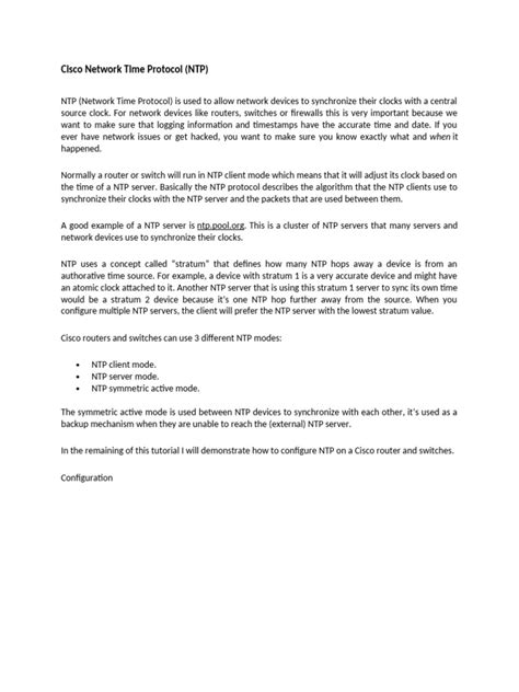 Share Cisco Network Time Protocol Pdf Secure Shell Network Protocols