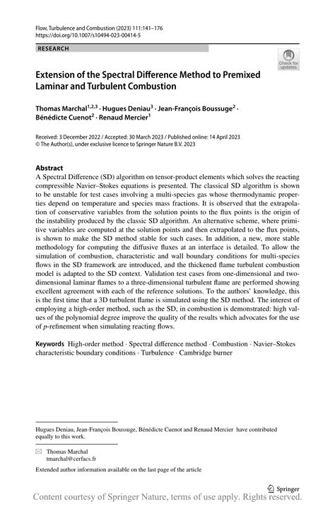 Extension Of The Spectral Difference Method To Premixed Laminar And