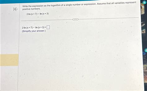 solved write the expression as the logarithm of a single
