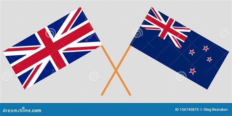 Crossed New Zealand And British Flags Stock Vector Illustration Of Empire England 156745875