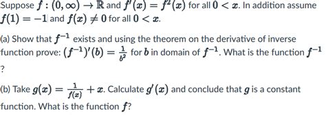 Solved Suppose F 0 R And F X F2 X For All 0 Chegg Com