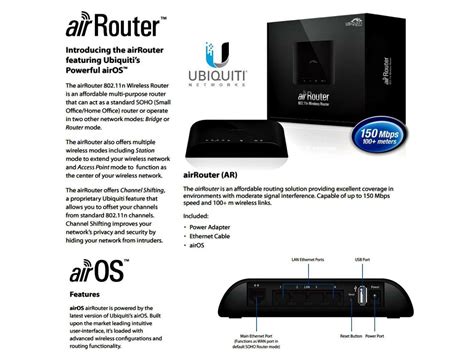 Ubiquiti Networks Airrouter Indoor 108 11n Wi Fi Router