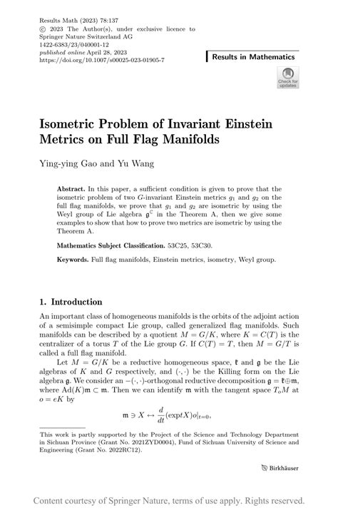 isometric problem of invariant einstein metrics on full flag manifolds