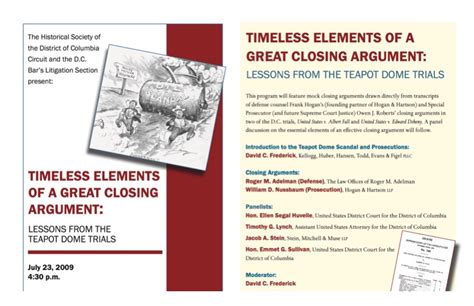 A Great Closing Argument Lessons From The Teapot Dome Trials