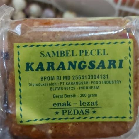 Jual Sambel Pecel Karangsari Pedas 200 Gram Pack Shopee Indonesia