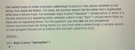 Solved Use Nested Loops To Write A Function Called