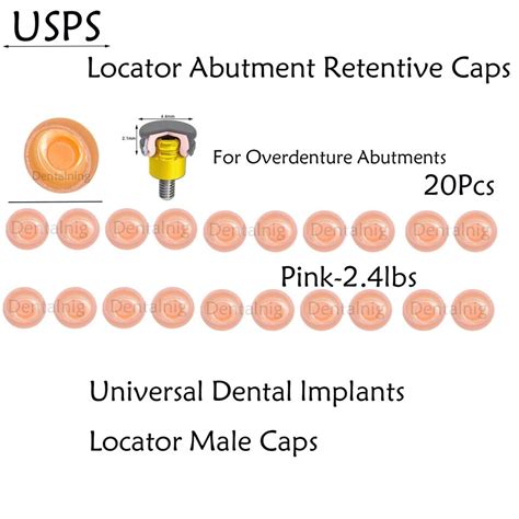 Us Dental Overdenture Locator Abutment Retention Caps Male Caps Insert