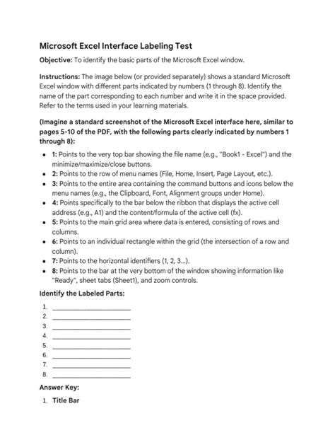 Excel Interface Labeling Test Pdf