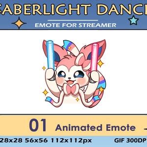 Saberlight Dance Sylveon Pokemon Animated Emote Animated Dancer Sylveon Twitch Discord Emote