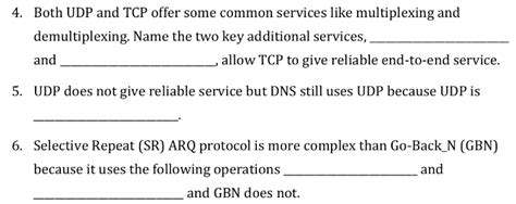 Solved Both UDP And TCP Offer Some Common Services Like Chegg