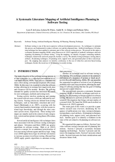 pdf a systematic literature mapping of artificial intelligence