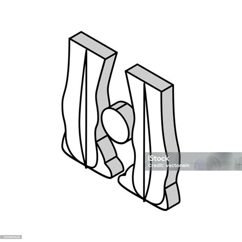 다리의 바깥쪽 곡률 아이소 메트릭 아이콘 벡터 일러스트 레이 션 건강관리와 의술에 대한 스톡 벡터 아트 및 기타 이미지 건강