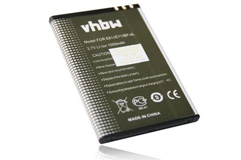 Vhbw Batterie compatible avec Digma E601hd smartphone (1000mAh, 3,7V ...