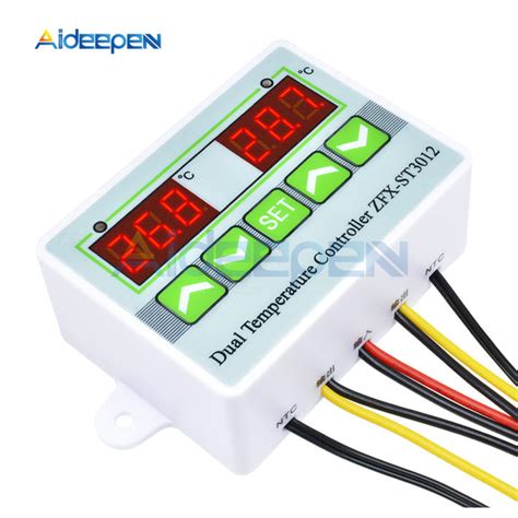 Digital Led Dual Thermometer Temperature Controller Thermostat Incubat Aideepen