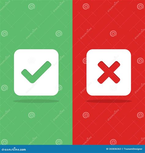Check And Wrong Marks Tick And Cross Marks Accepted Rejected