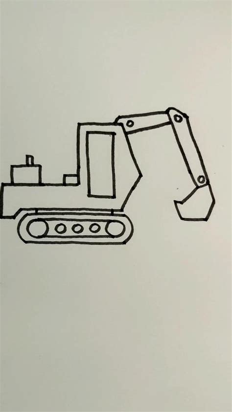 挖土机简笔画 简笔画图片大全