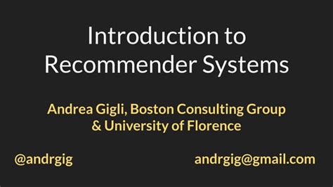 Introduction To Recommender Systems Ppt