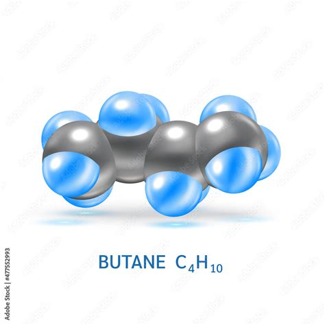Vecteur Stock Butane Gas C4h10 Molecule Models And Physical Chemical