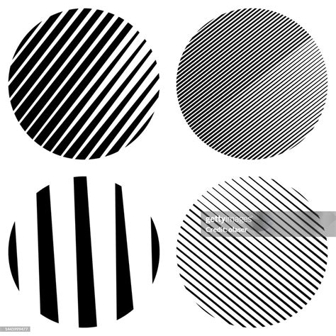 four striped circles line width gradient high res vector graphic