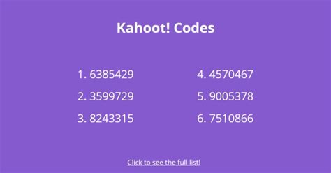 120 Kahoot Game Pins Codes Followchain