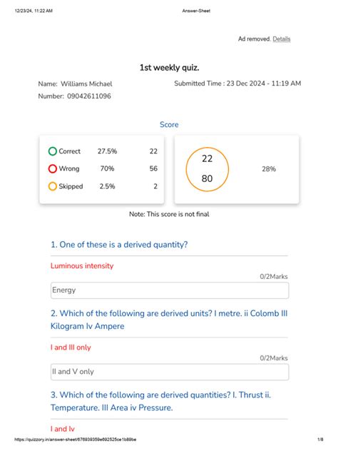 answer sheet week 1 pdf watt momentum