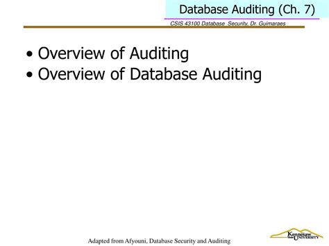 Ppt Database Auditing Ch 7 Powerpoint Presentation Free Download