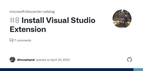 Install Visual Studio Extension Issue Microsoft Devcenter Catalog Github