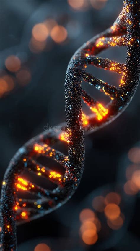 Glowing Dna Strand Abstract Genetic Code Biotechnology Science