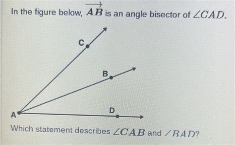 Solved In The Figure Below Vector Ab Is An Angle Bisector Of ∠ Cad