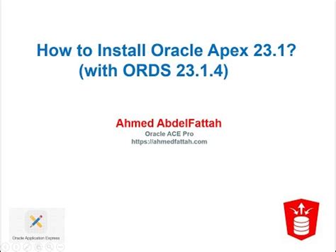 How To Install Oracle Apex Ahmed AbdelFattah Blog