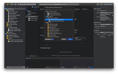 Xcode Add Framework