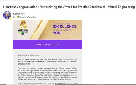 Sanjana Walavalkar On Linkedin Award Kpit Kpit Appreciation Award