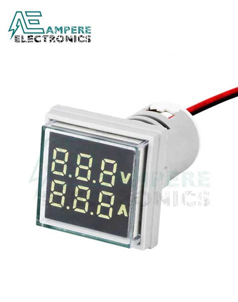Square Voltage Current Indicator 0 100a 50 500vac 22mm Red Ampere Electronics